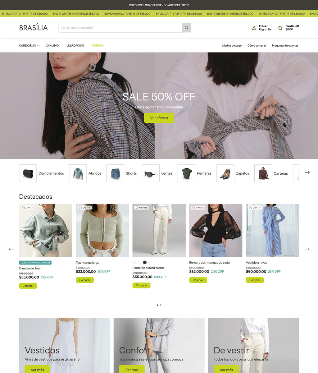 Plantillas de E-commerce: Tienda de Diseños Nube.