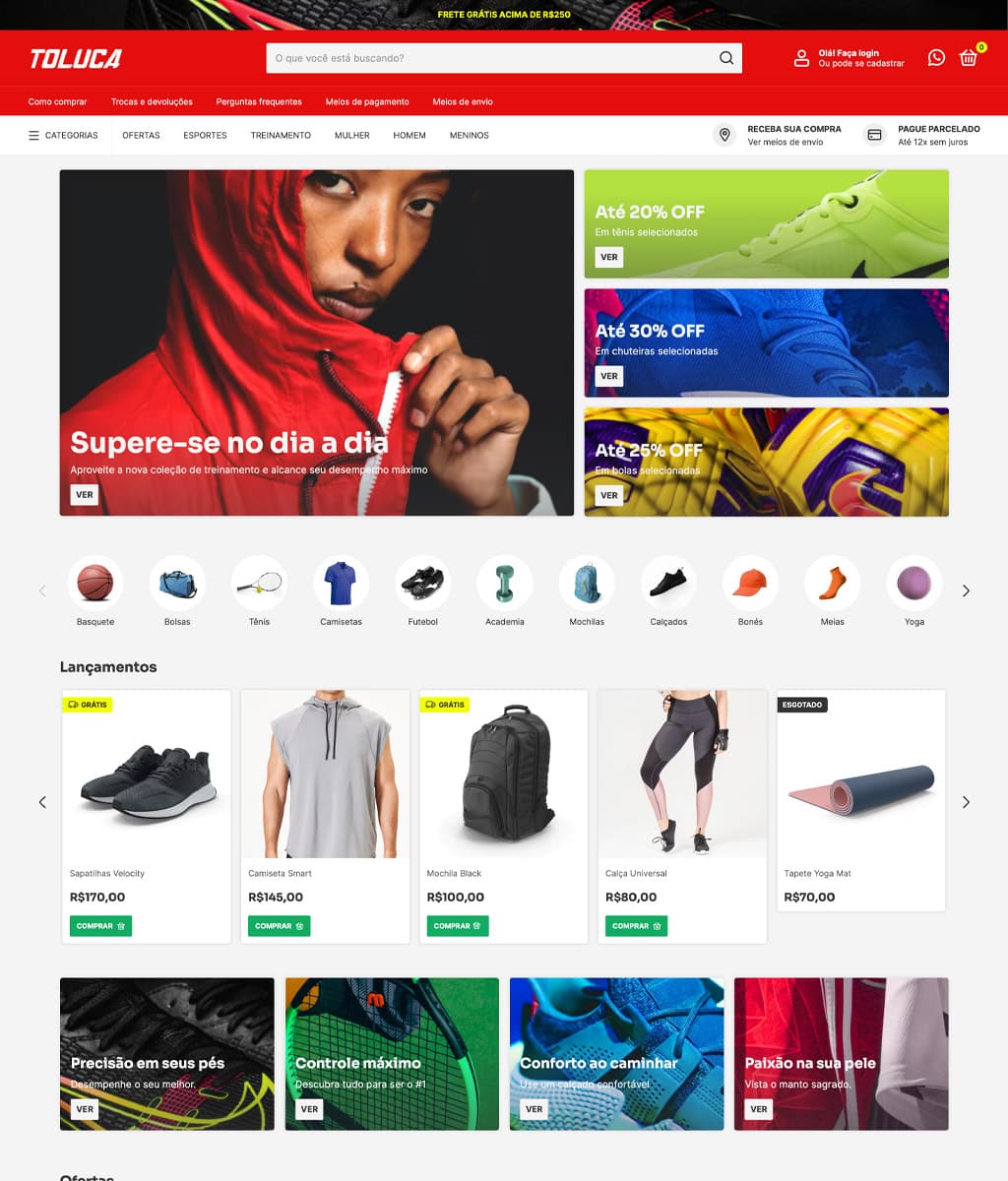 Modelos de sites de e-commerce - Loja de Temas Nuvem