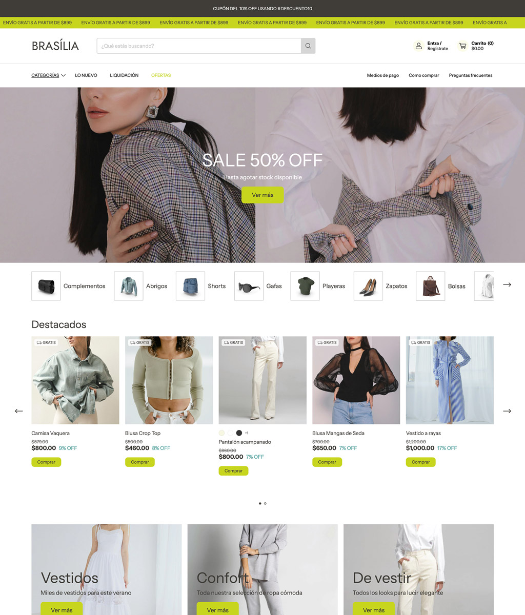 Plantillas de E-commerce: Tienda de Diseños Nube.