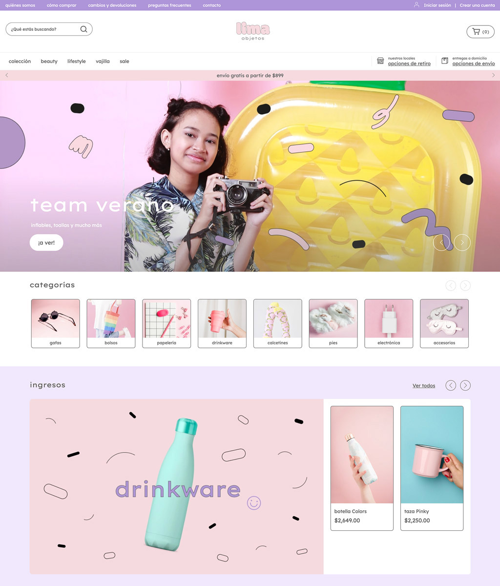 Plantillas de E-commerce: Tienda de Diseños Nube.