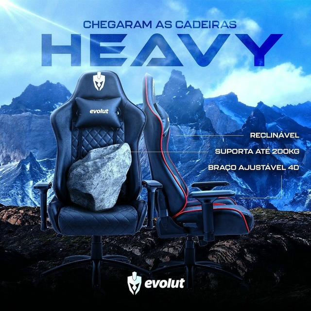 CADEIRA GAMER HEAVY V2 200KG - Thimalu - Móveis Flex