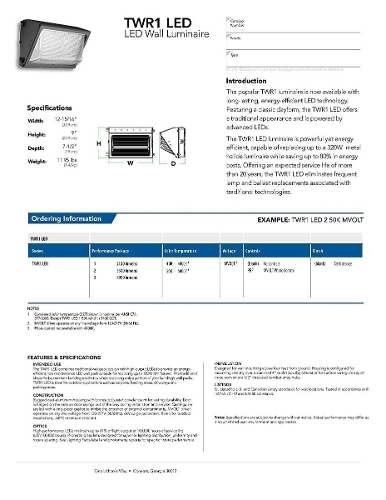 Lithonia Lighting Twr1 Led 2 50k Mvolt Pe M2 Led Pequeño Pa