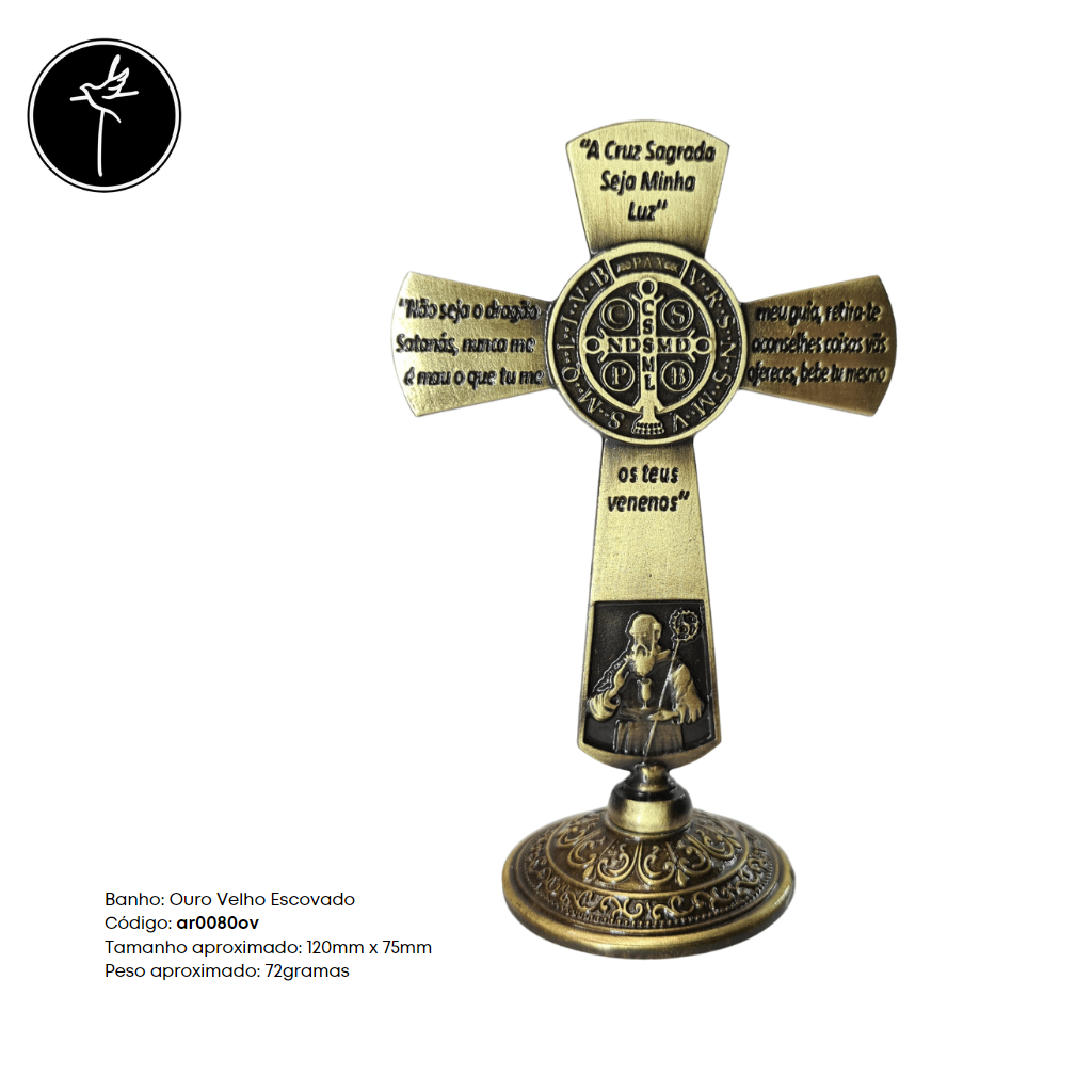 Crucifixo de Mesa São Bento - Encantos da Fé