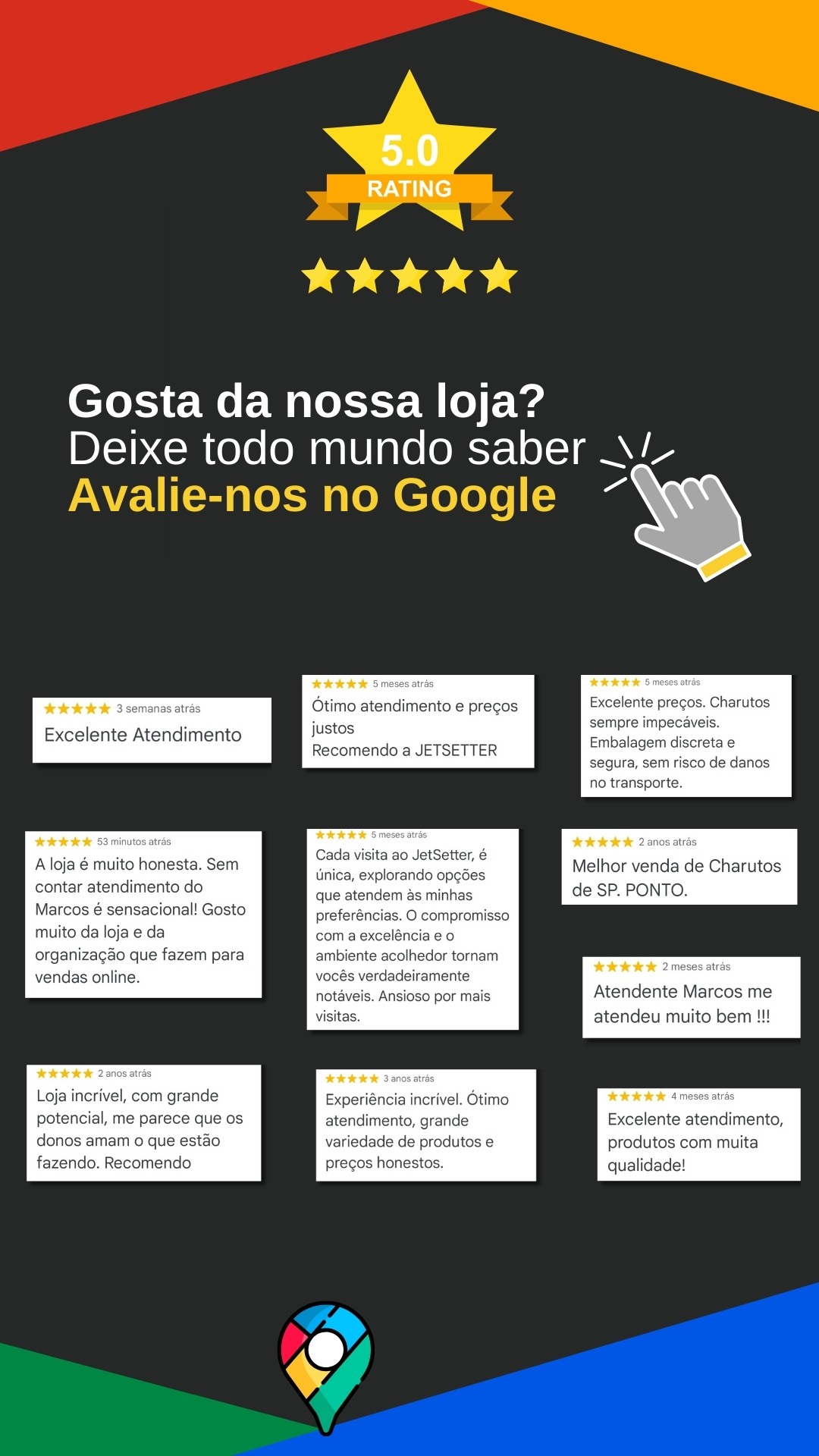 Avaliações Google ⭐⭐⭐⭐⭐