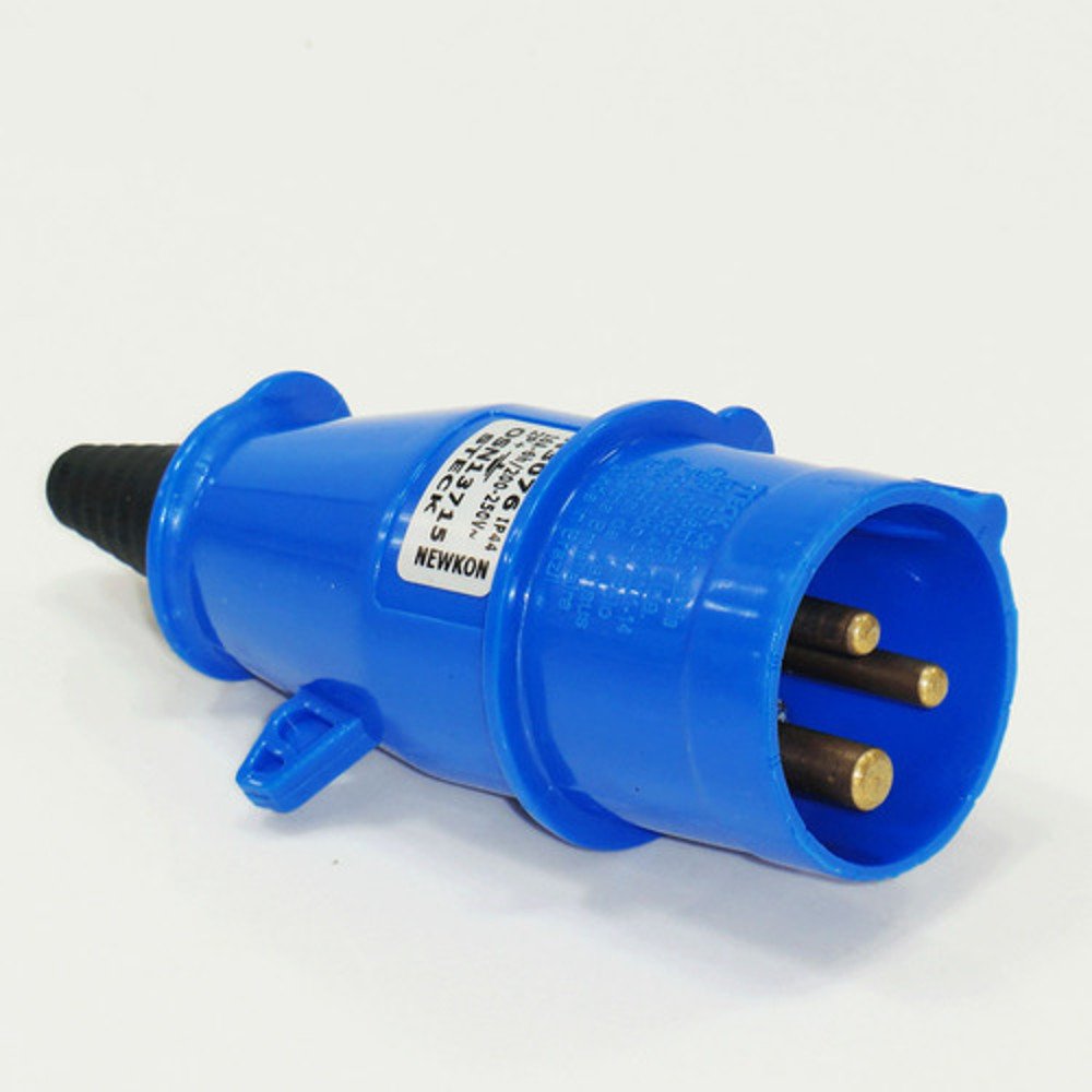 PLUGUE STECK 2P+T 16A N3076 6H AZUL 200-250V - Aqualuz