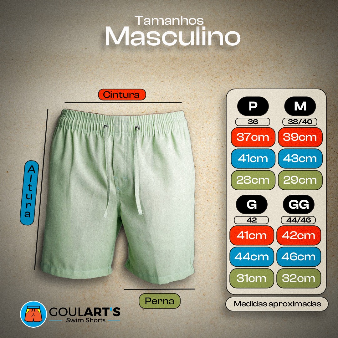 Tabela de Medidas Short Linho