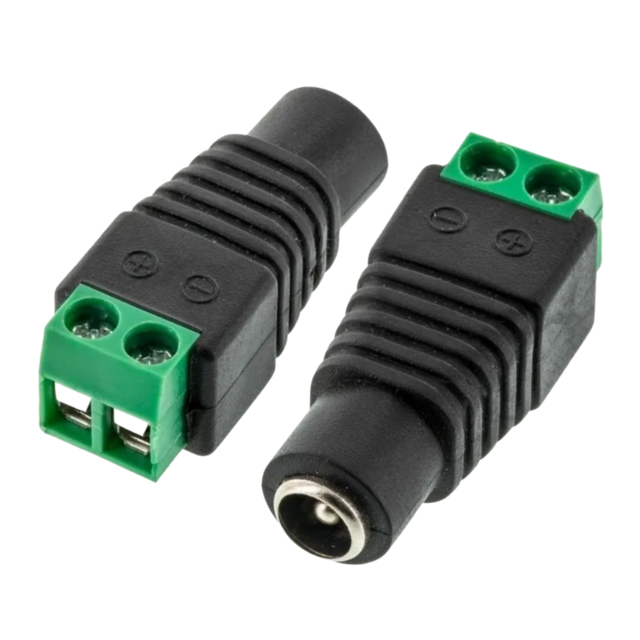 Conector Plug 2,1mm hembra con bornera