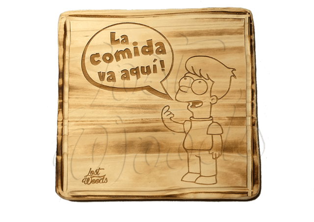 Tabla de cocina Simpsons Homero La comida va aquí! 25x25cm