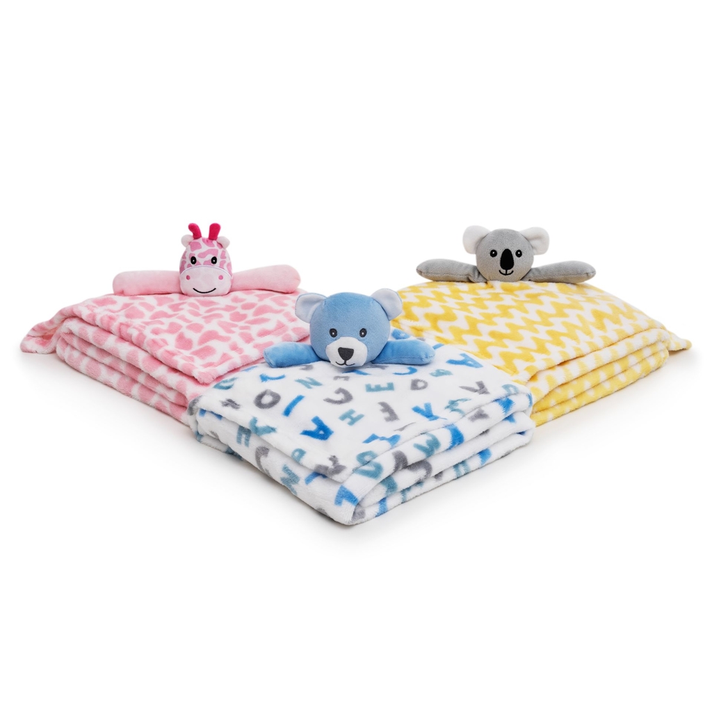 KIT COBERTOR BEBÊ E NANINHA URSINHO AZUL LOANI