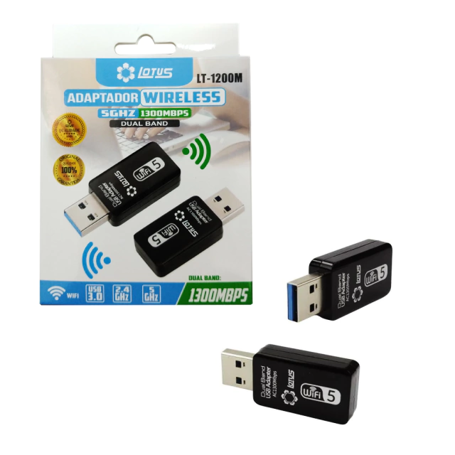 Adaptador Wireless Dual Band USB 3.0 5GHz LT-1200M, LOTUS