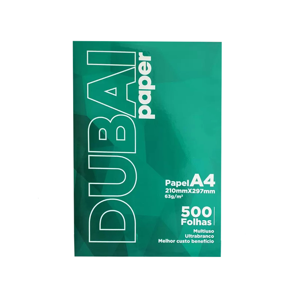 Resma 500 Folhas Papel Sulfite 63g/m² Branco, DUBAI