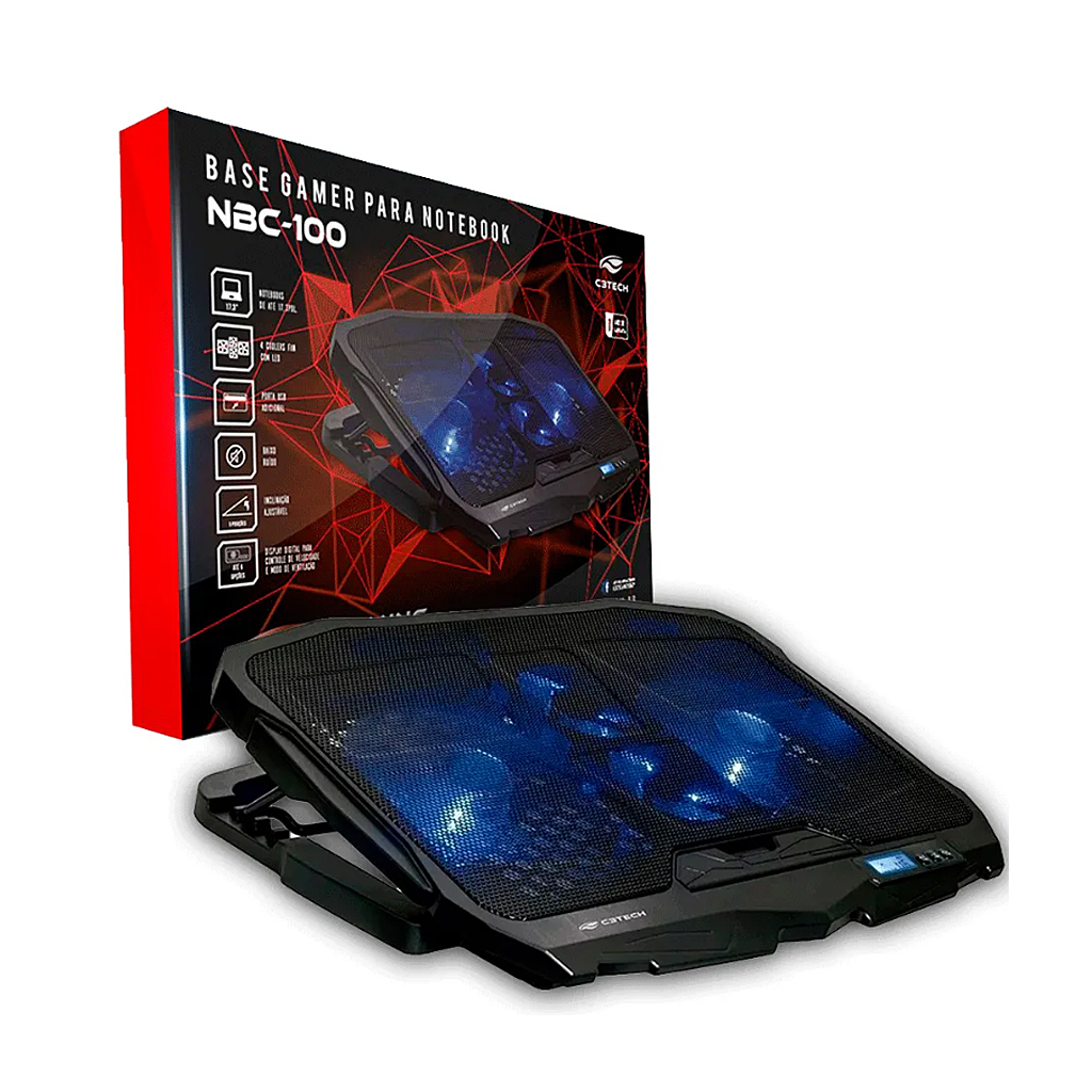 Base Gamer para Notebook NBC-100BK, C3TECH - Web Palmas