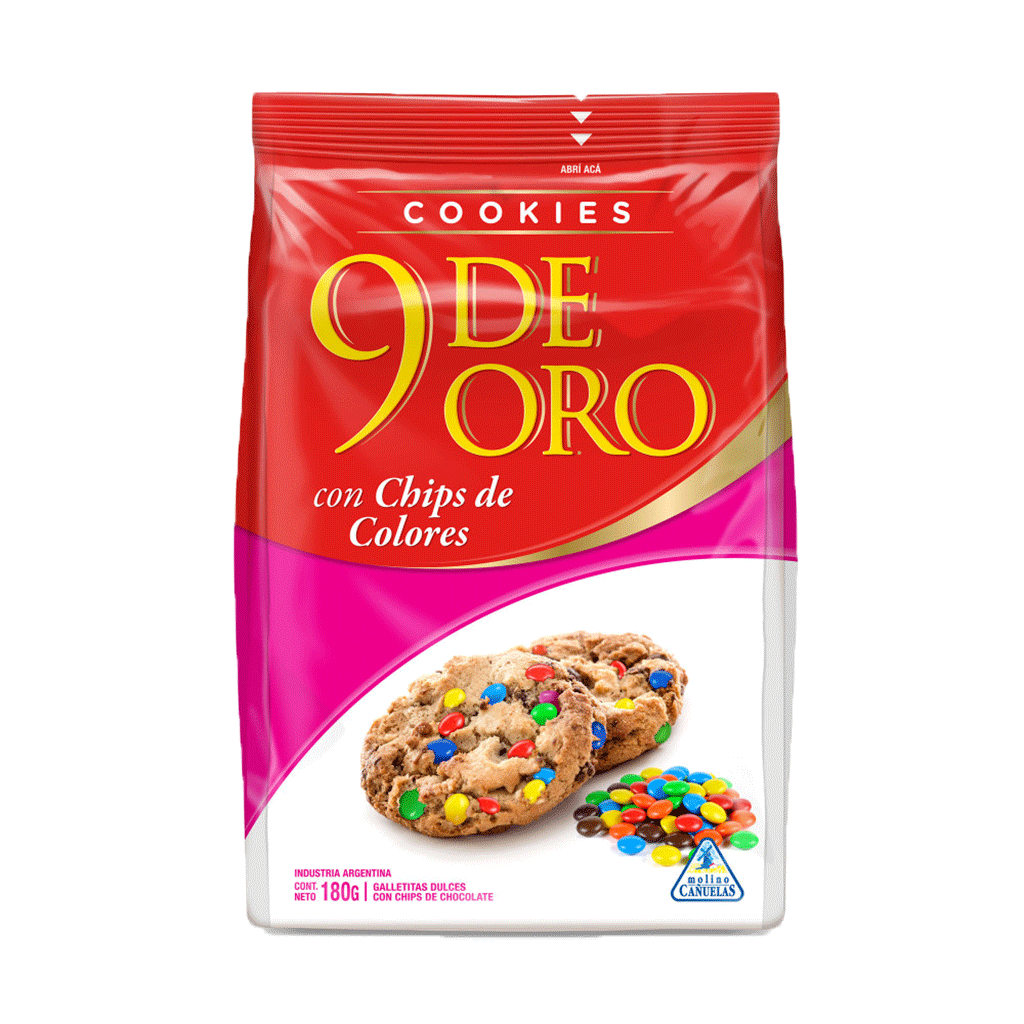 9 de Oro Cookies con Chips de Colores - Comprar en B&B
