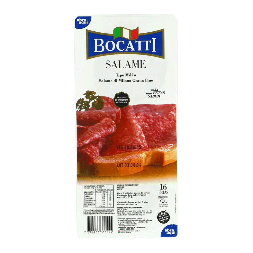 Bocatti Salame Tipo Milan 70g - Comprar en B&B