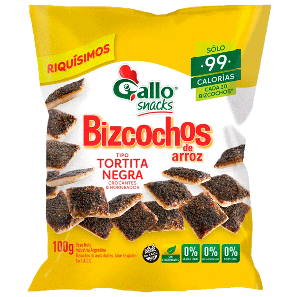 Gallo Snacks Bizcochos de Arroz Tortita Negra - B&B Gallo Snacks Bizcochos de Arroz Tortita Negra - B&B