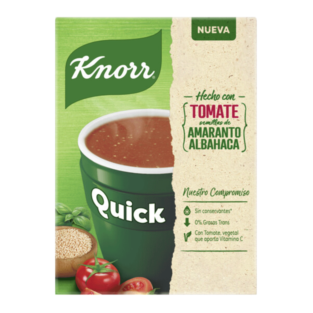 Knorr Sopas Quick Tomate con Semillas de Amaranto y Albahaca