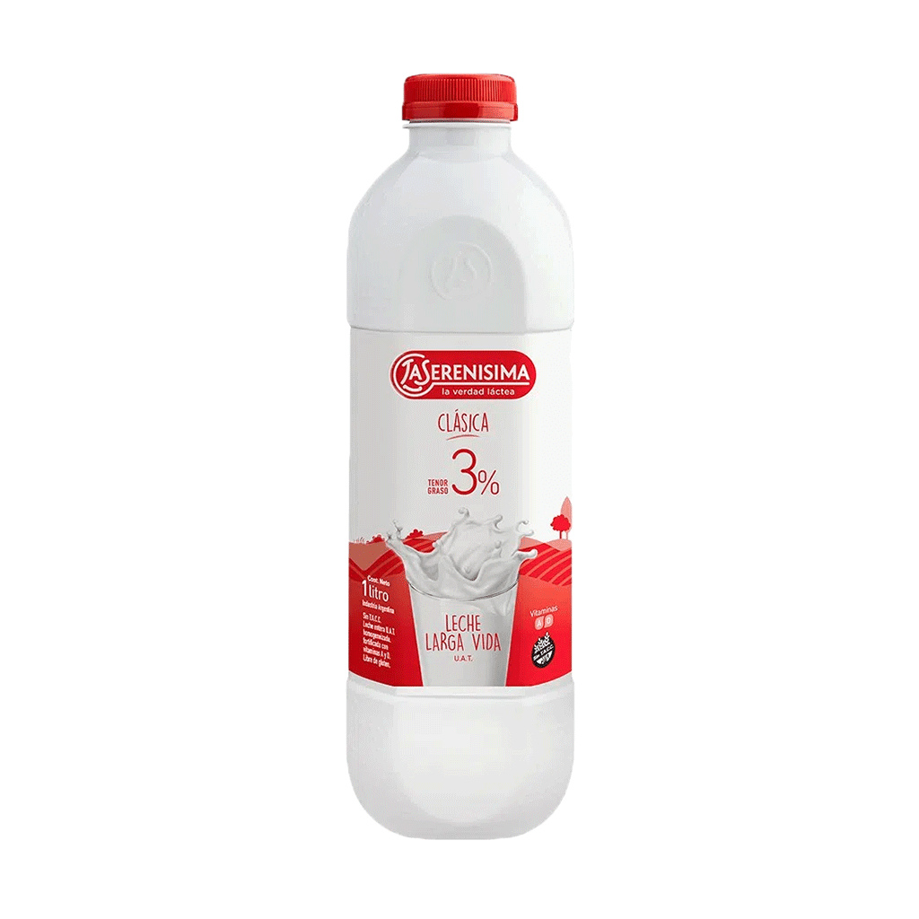 La Serenisima leche larga vida botella 1L Entera - B&B La Serenisima leche larga vida botella 1L Entera - B&B