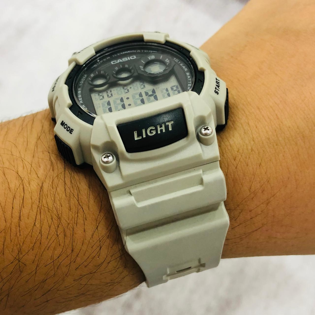 Reloj Casio W-735H-8A2 CA-068 digital malla de resina gris sumergible ...