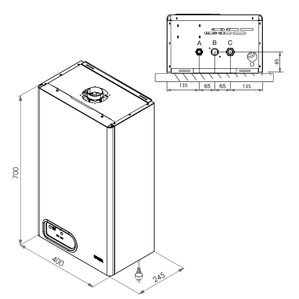 Calefón Diva Acqua 17 lts/min Tiro Forzado Peisa Gas Natural