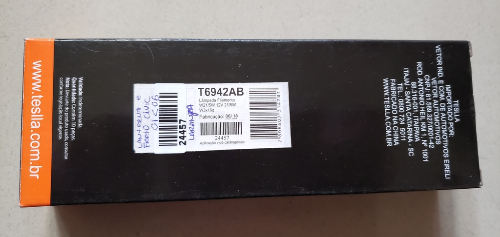 Par Lâmpadas Pingão Laranja 2 Polos T20 21w/5w Honda Fit Civic City Crv ...