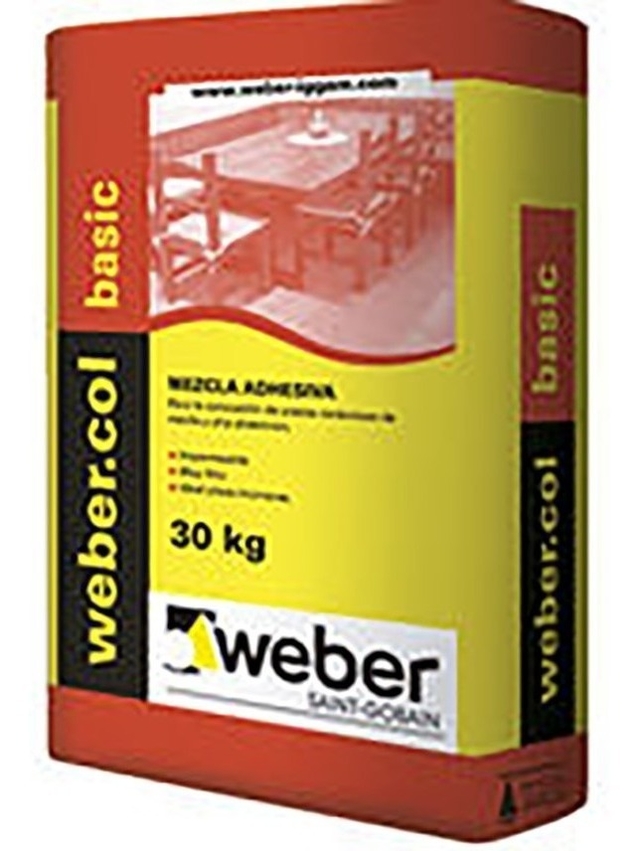 Pegamento Adhesivo Weber Basic para Ceramicos x 30 kg Impermeable