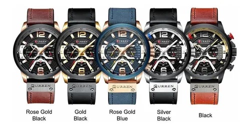 Reloj curren 8329 con correa en cuero genuino original