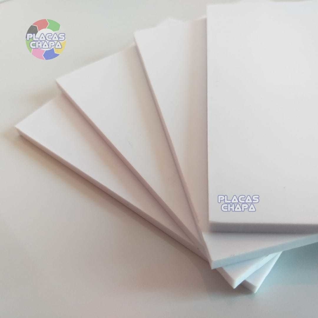 Placa PS Poliestireno Branco Fosco 4mm X 100cm X 50cm (a unidade)