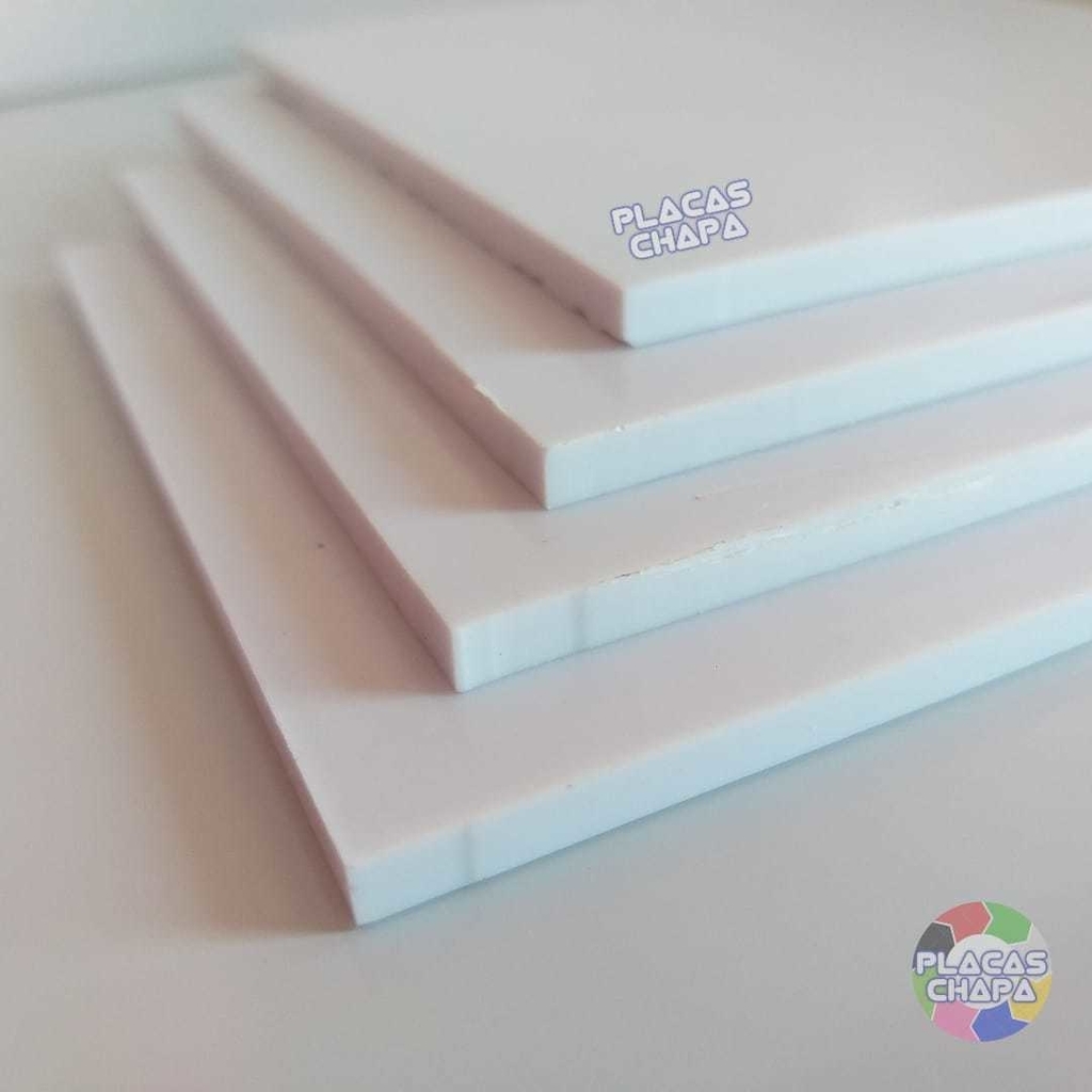 Placa PS Poliestireno Branco Fosco 4mm X 100cm X 50cm (a unidade)