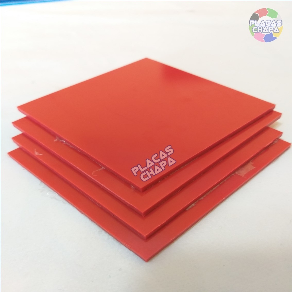 Placa PS Poliestireno Vermelho