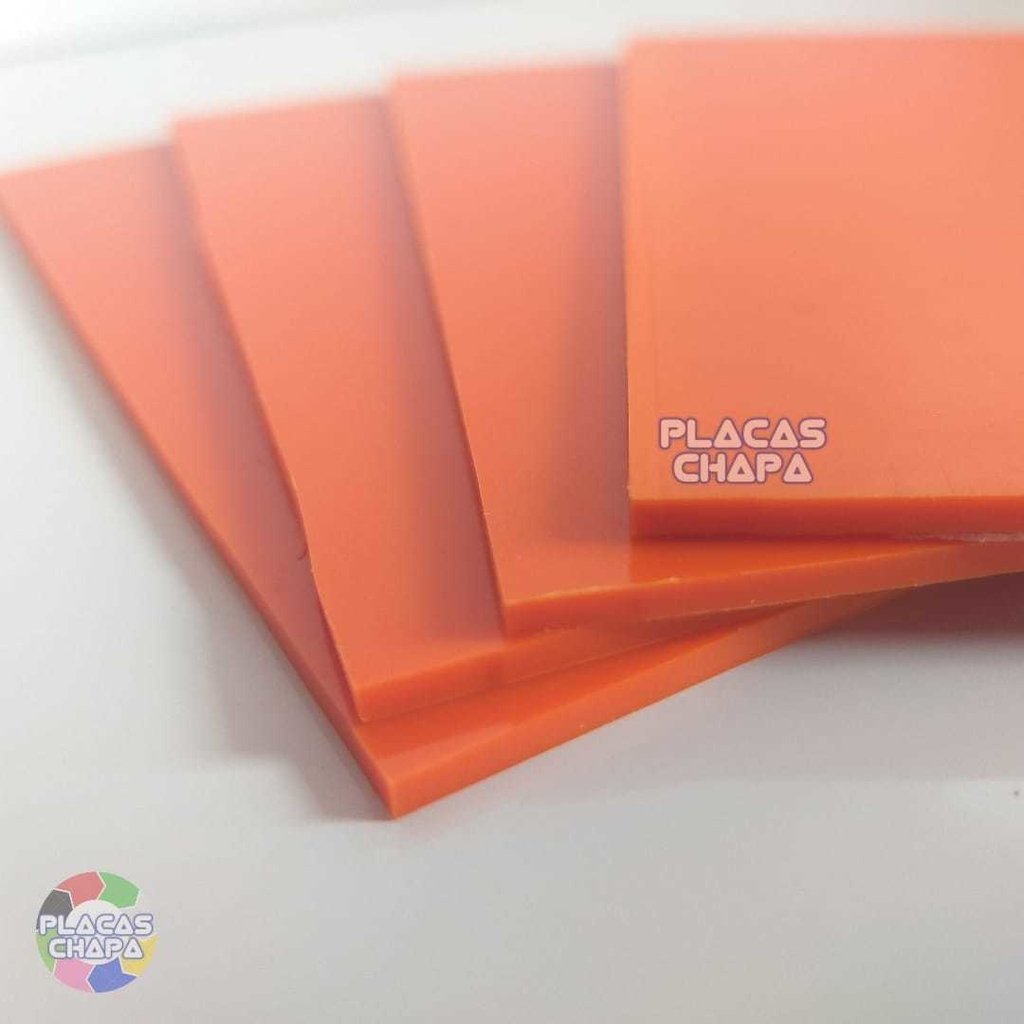 Placa PS Poliestireno Laranja 2mm