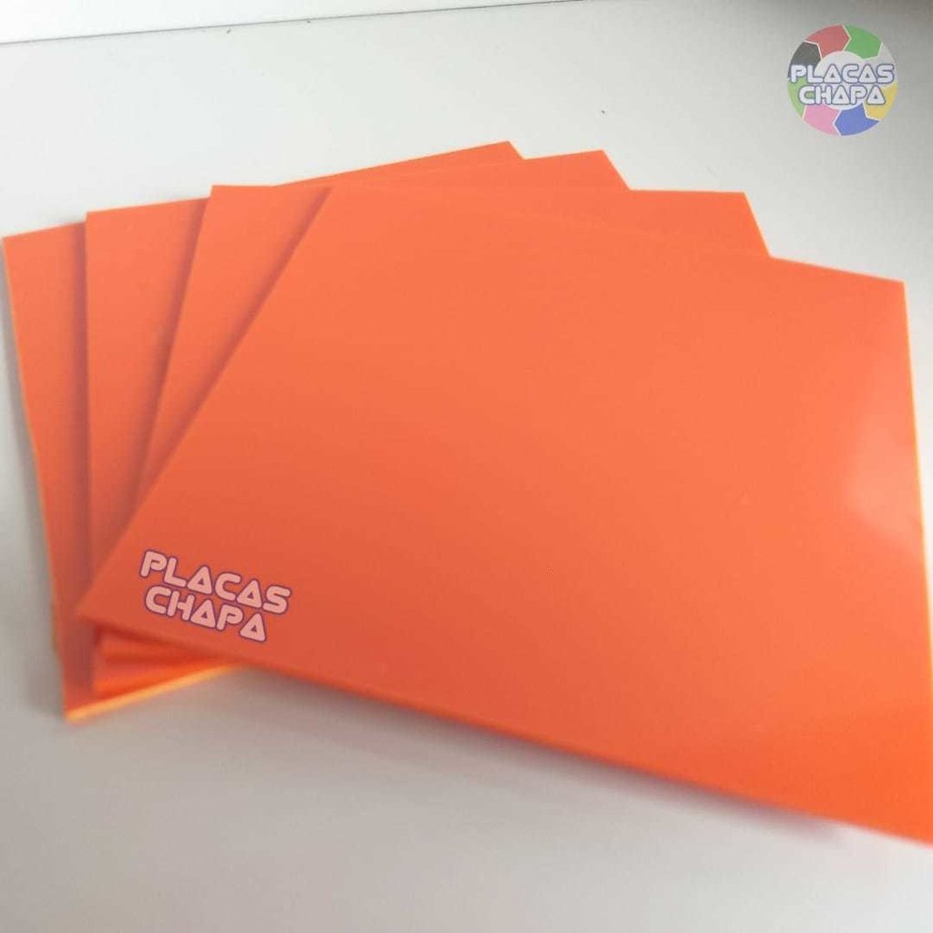 Placa PS Poliestireno Laranja 2mm