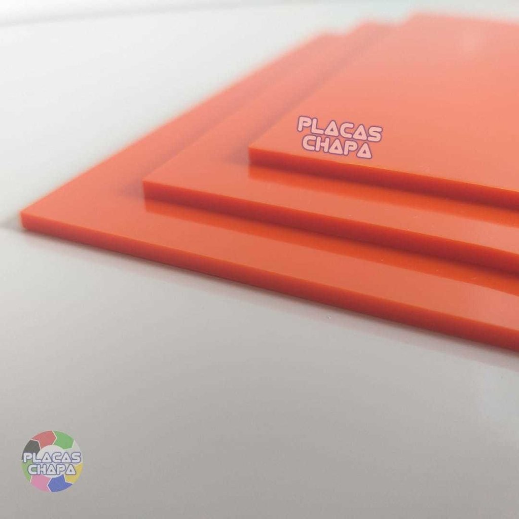 Placa PS Poliestireno Laranja 2mm