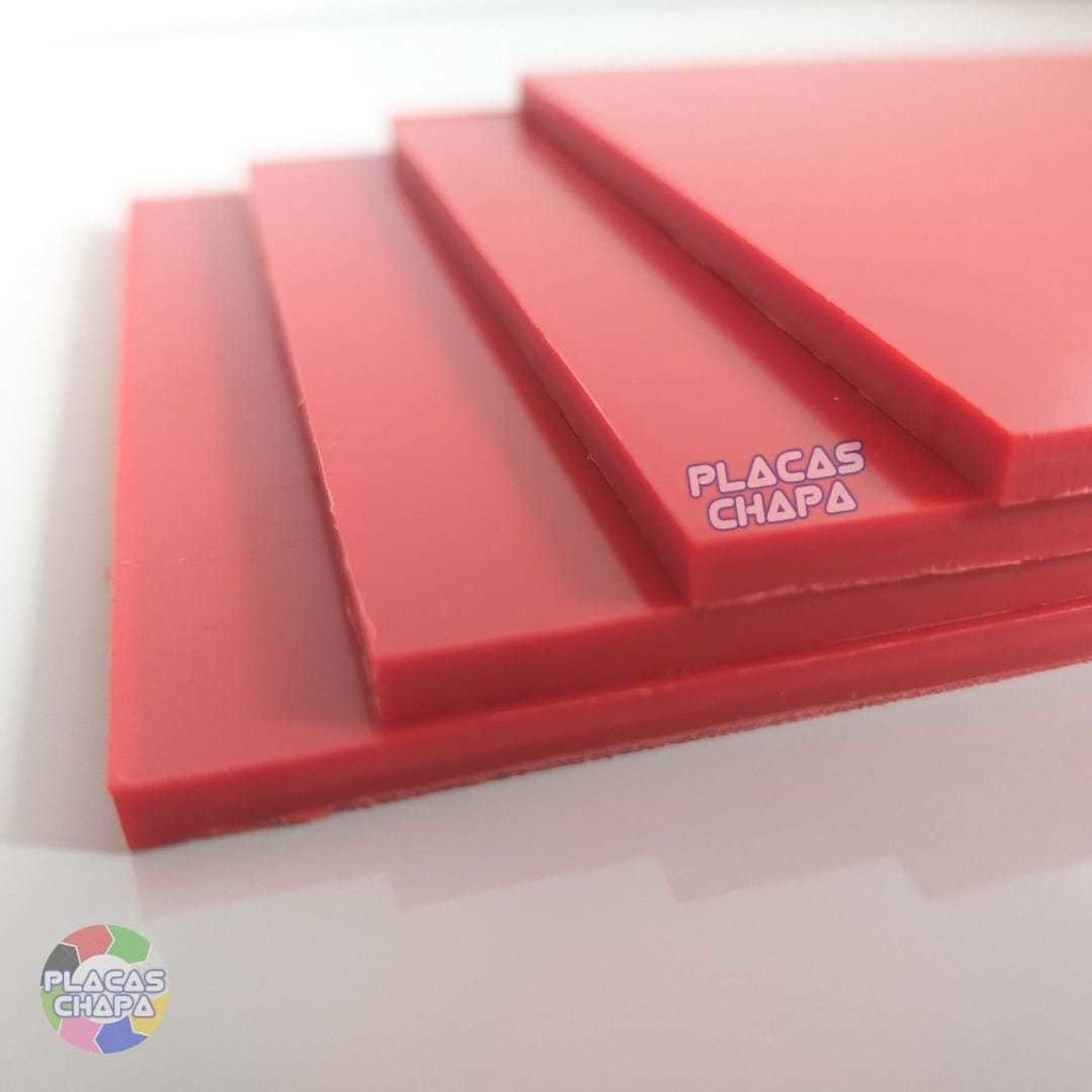 Placa PS Poliestireno Vermelho