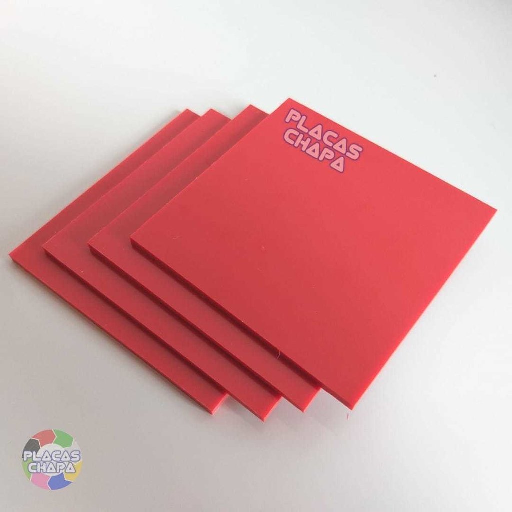 Placa PS Poliestireno Vermelho 3mm