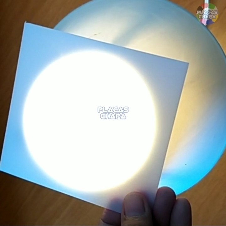 Placa PS Branco Leitoso Translúcido Para Luminária 3mm