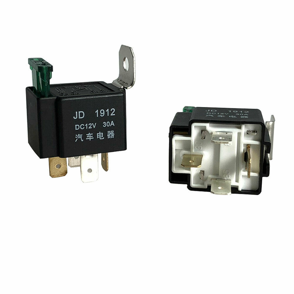 RELE 12 VOLTS PARA AUTOMOTOR CON ZOCALO DE 4 PINES Y FUSIBLE +SOPORTE