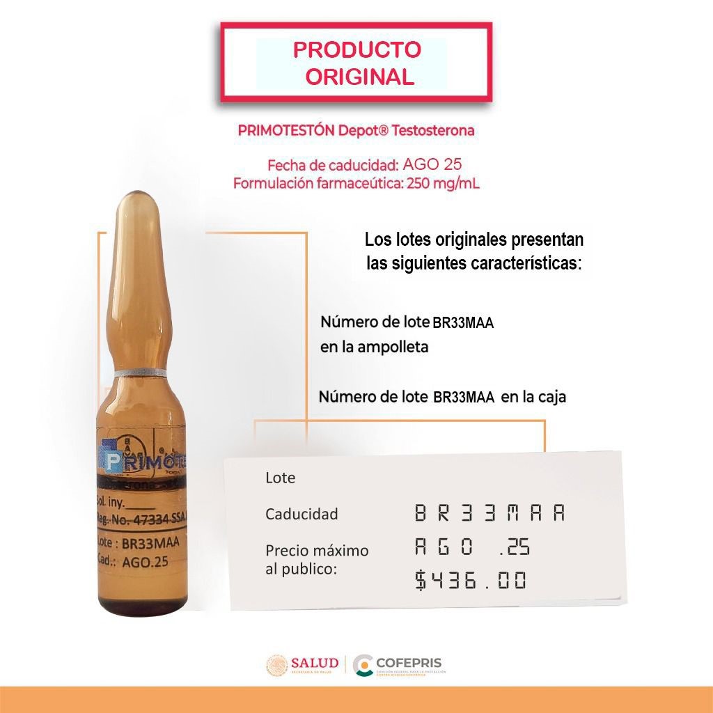 PRIMOTESTON 250mg Inyección para Hipogonadismo