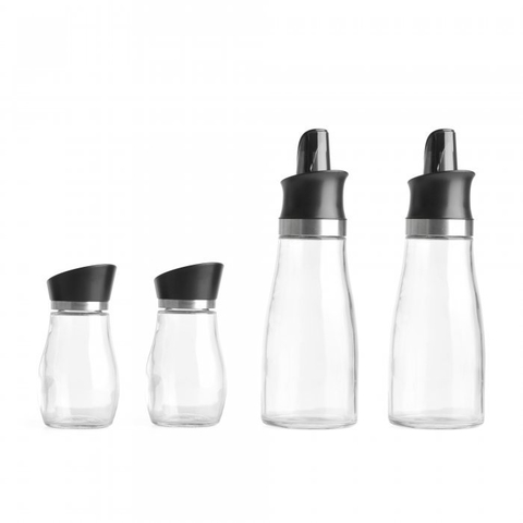 Alcuza de vidrio para aceite y aderezos de vidrio SET de 5 piezas
