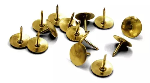TACHINHA PERCEVEJO METAL GALVANIZADO DOURADO 10MM KIT COM 100 UNIDADES JOCAR OFFICE