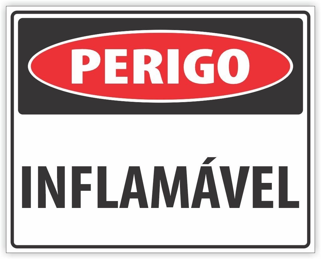 Placa perigo inflamável