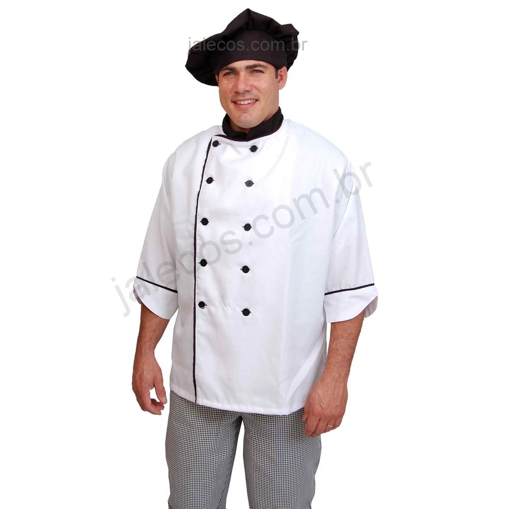 Jaleco Gourmet Chef Unissex manga 3/4