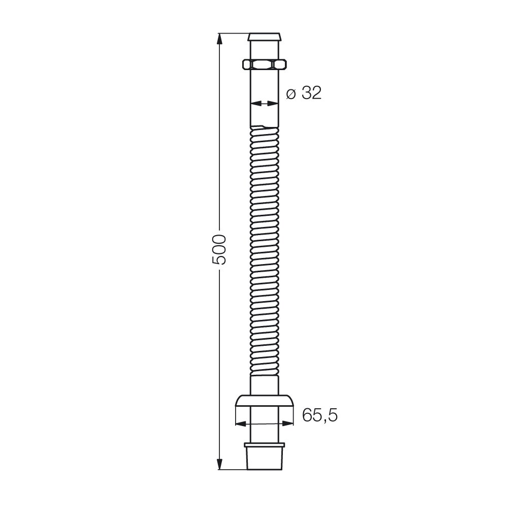 FV 023902-CR Descarga con sifón flexible para lavatorio