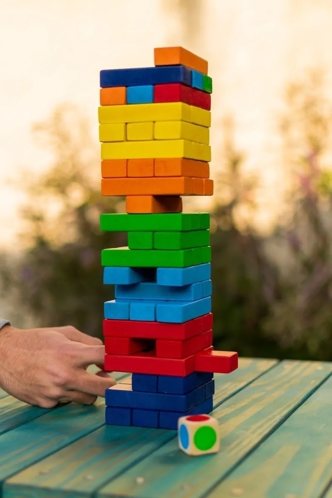 Jenga de Colores con Dados - Comprar en Creativo