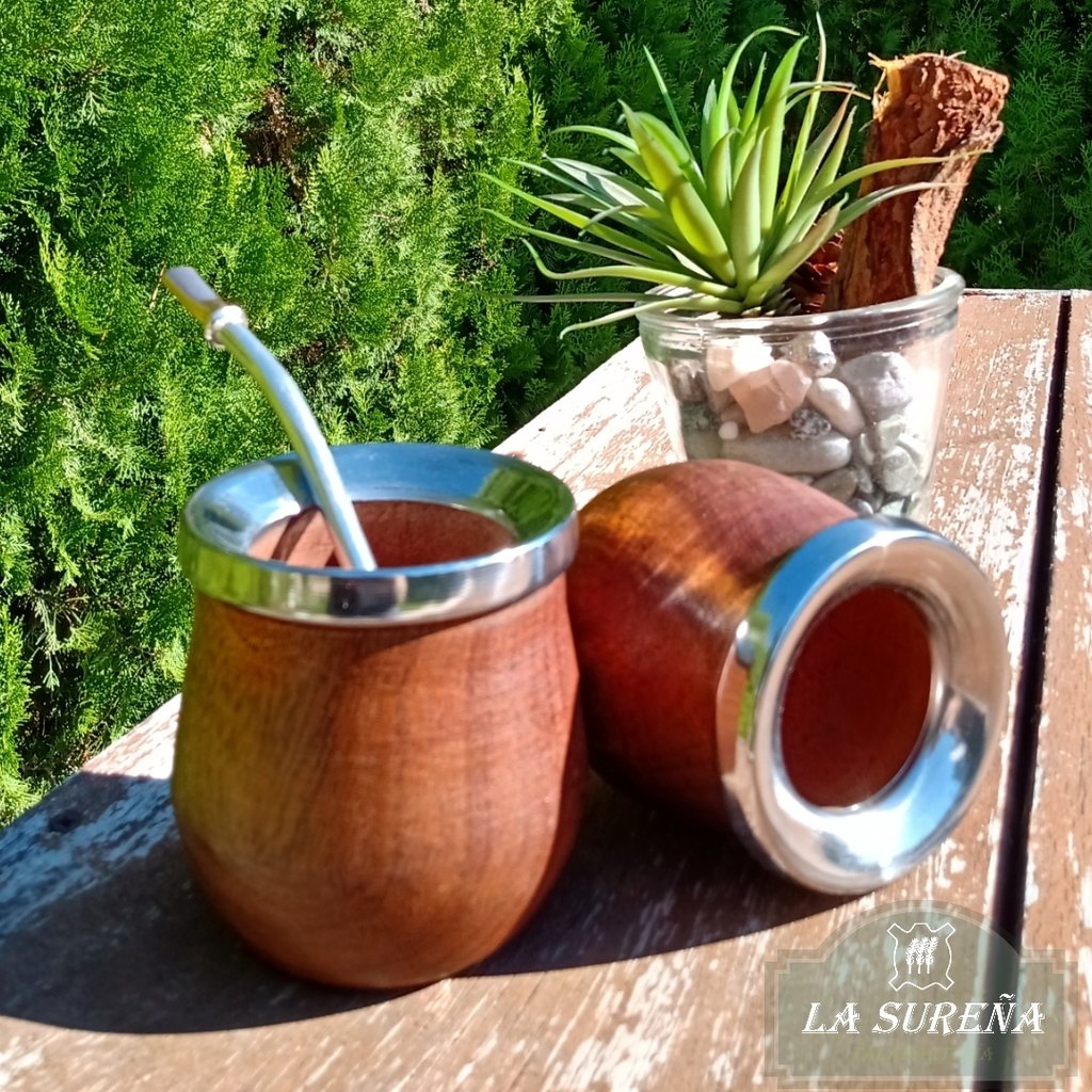 Mate madera algarrobo y acero inoxidable - LA SUREÑA