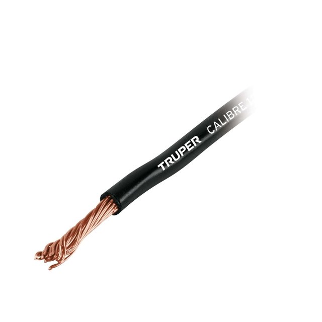Cable primario, calibre 18, rollo 12 m, negro
