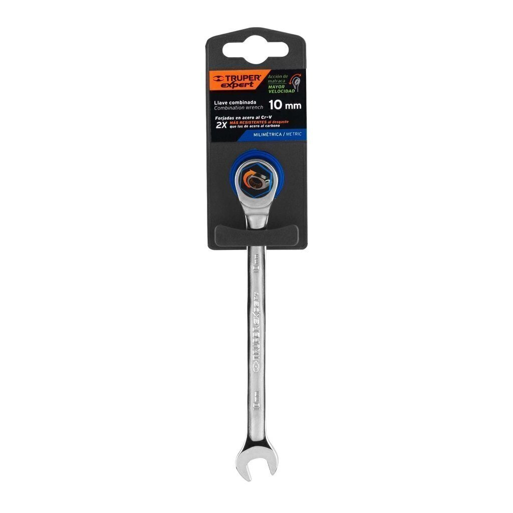 Llave combinada con matraca, 10 x 154 mm, Truper Expert