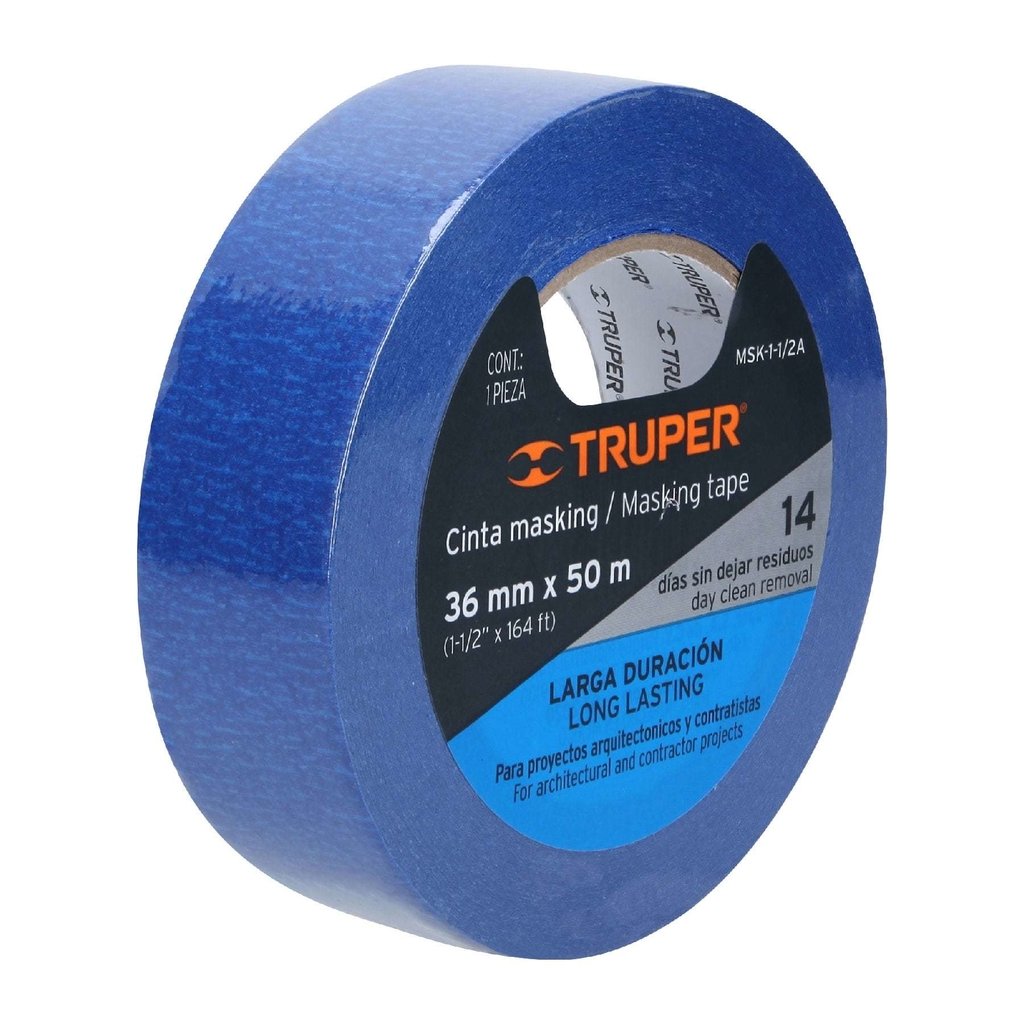 Masking tape, 1-1/2" x 50 m, azul - GRUPO ALRA DISENSA