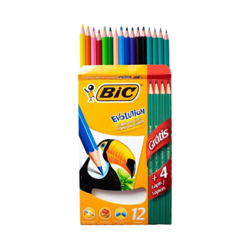 Lápices De Colores Bic Evolution X12