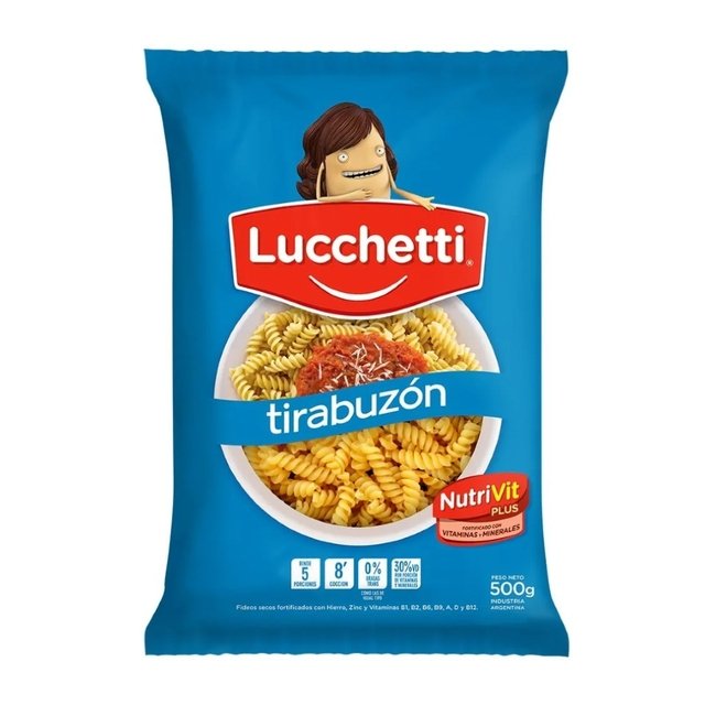 Fideos Lucchetti 500 gr Tirabuzon