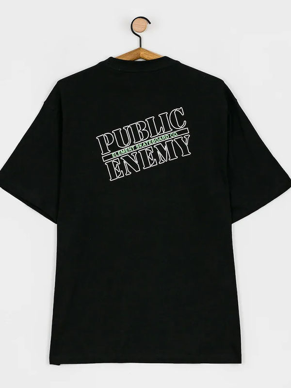 Camiseta Element x Public Enemy Preta Pexe Logo